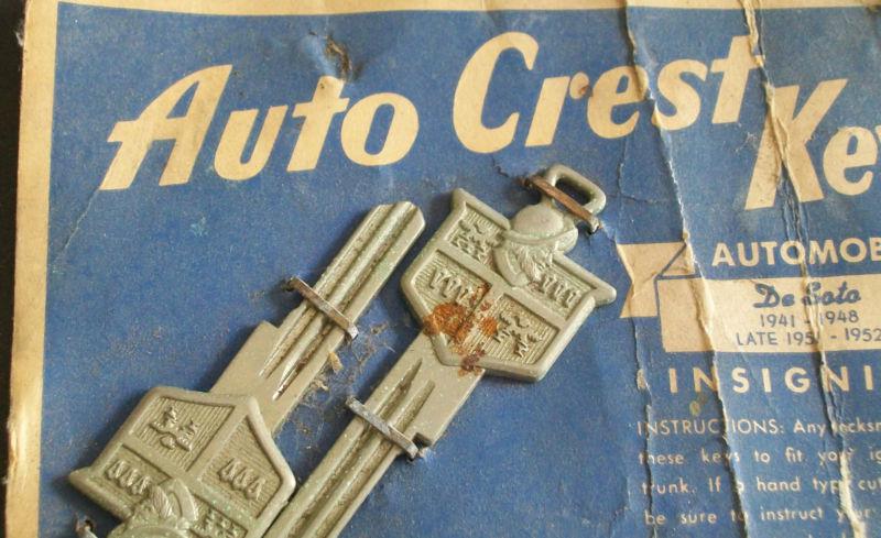 Find Vintage Set of 2 Auto Crest De Soto Key Blanks – NOS in Cochecton, New York, US, for US $12.99
