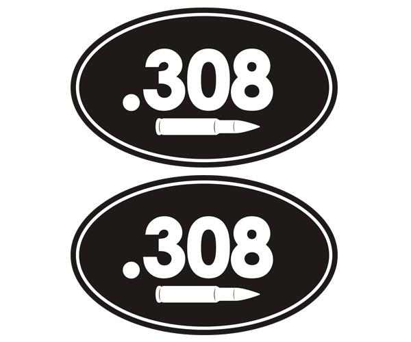 Find .308 Ammo Can Decal SET 3"x1.8" Oval 308 Cal Rifle Gun Vinyl ...