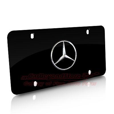 Find Mercedes-Benz 3D Star Black Stainless Steel License Plate, Geniune ...