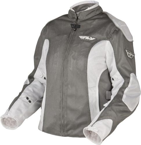 Find Fly Racing CoolPro II Ladies Mesh Motorcycle Jacket White/Gray 1W ...