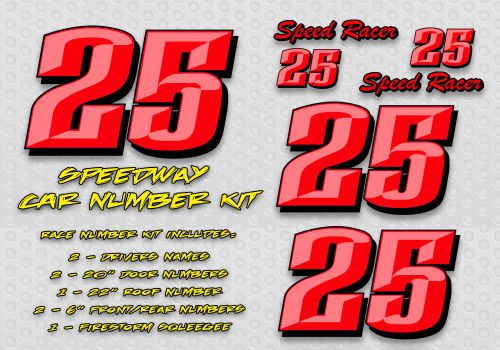 Sell Red Speedway Race Car Numbers Vinyl Decals Late Model, Modified ...