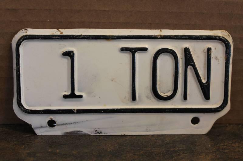 Purchase Rare 1 Ton Pickup Truck License Plate Topper Accessory Chevy ...