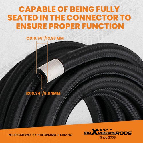 Purchase 20Feet 6-AN Stainless Steel Braided Fuel Line + 10PCS Push ...