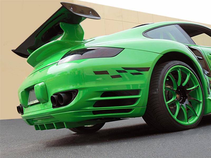 Buy 2006+ Porsche 997 Turbo Euro Sport Rear Skirt Valance with Diffuser ...