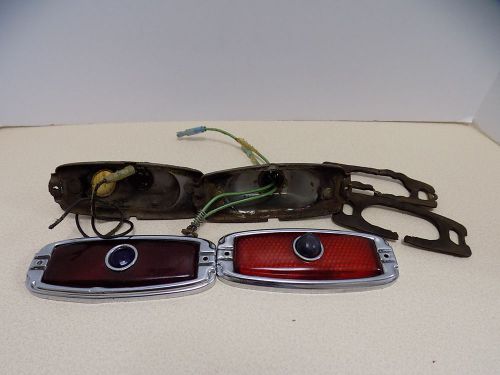 Buy 2 Vintage Red Glass Side Marker Lights Blue Insert for PARTS OR ...