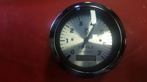 Buy Teleflex NOS Tachometer Rare Silver Face With Digital Hour Meter in ...