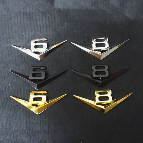 Buy 2x V8 Chrome Silver Small Metal Emblem Decal Sticker Badge Engine ...