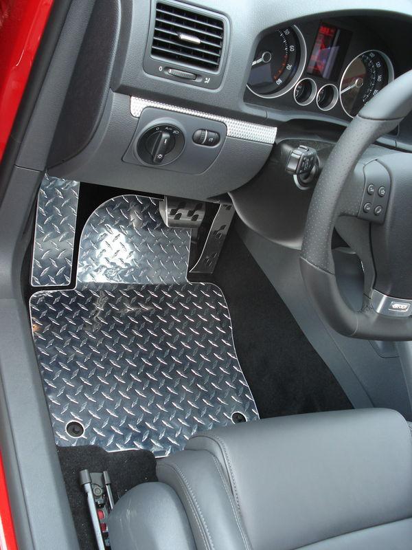 Buy VW Mk5 rabbit GTI jetta aluminum floor mats. Real METAL custom ...