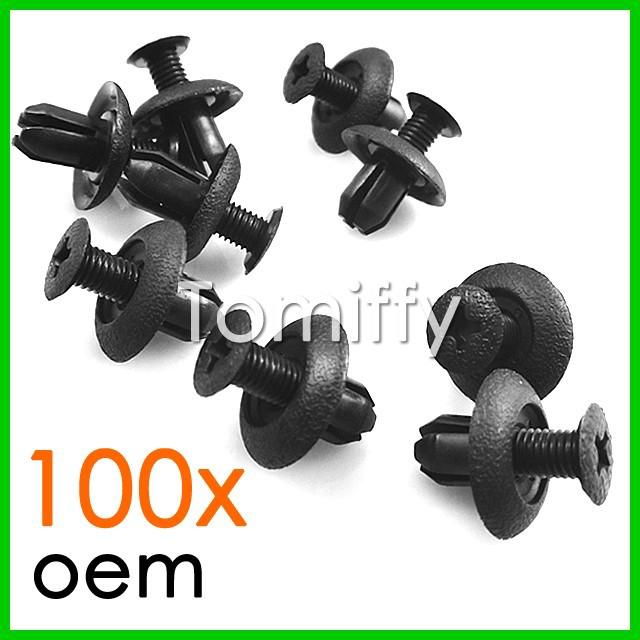 Buy 100 OEM Mitsubishi Bumper Push Type Clips Retainer Pajero Mini Evo ...