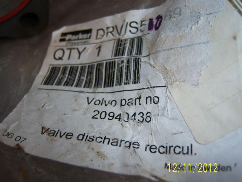 Buy NEW VOLVO DISCHARGE VALVE RECIRLULATOR 20940438 PARKER # DRV/S51069 ...