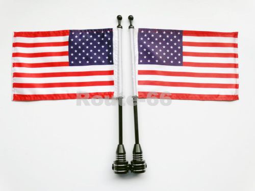 Find 2x Motorcycles Rear Side Black Mount Flag Pole USA Flag For Harley ...