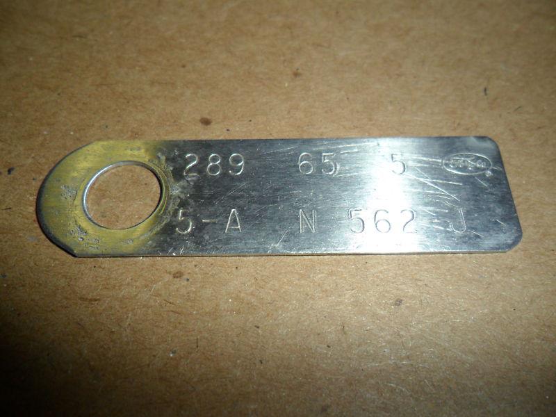 Find FORD 1965 289 ENGINE ID TAG ORIGINAL MUSTANG FAIRLANE ETC in ...