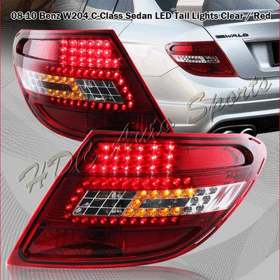Find 2008-2010 Mercedes-Benz W204 C-Class LED Chrome Housing Red Lens ...