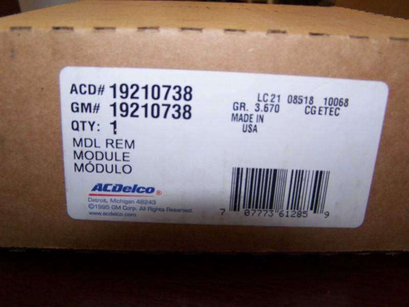 Find GMC 19210738 GENUINE OEM FACTORY ORIGINAL ECM GM NEW IN BOX '07 ...