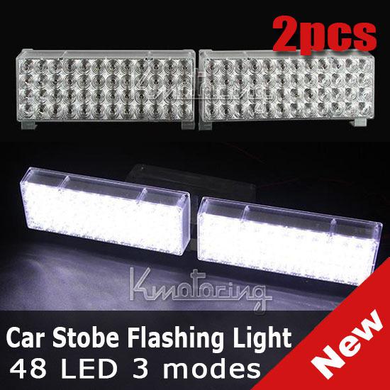 Sell 2pcs White 48 Led Car Truck 3 Flashing Modes Strobe Flash Light ...