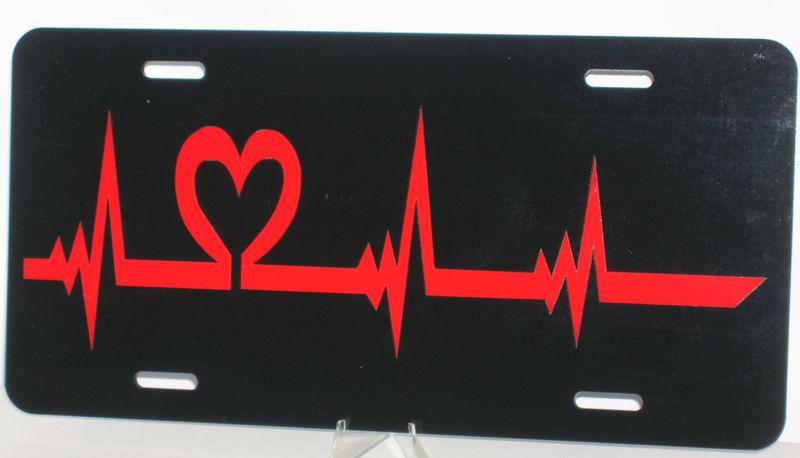 Sell Heart Beat Inlaid License Plate Black and Red in Dover, Florida ...