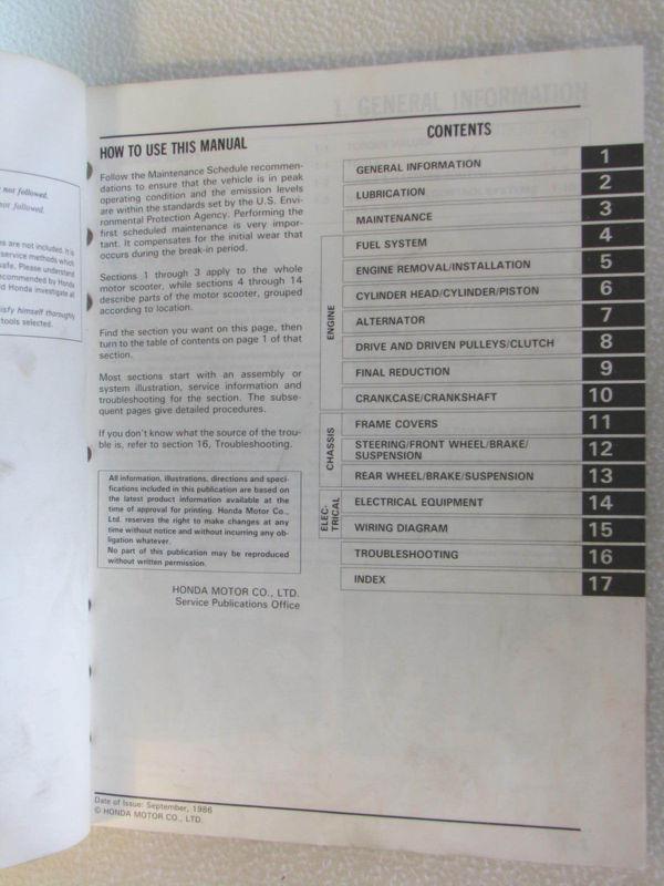 Sell Honda NB50 Aero50 85-87 Shop Service Manual NB Aero 50 in Portland ...