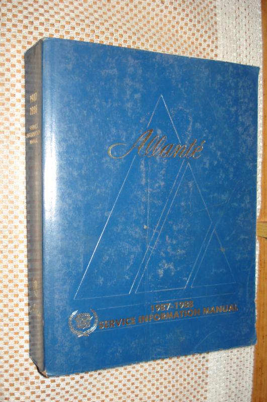Sell 1987 1988 CADILLAC ALLANTE SHOP MANUAL ORIGINAL SERVICE BOOK RARE ...