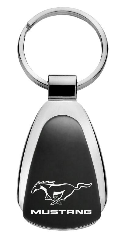 Sell Ford Mustang Black Tear Drop Metal Key Chain Ring Tag Key Fob Logo ...