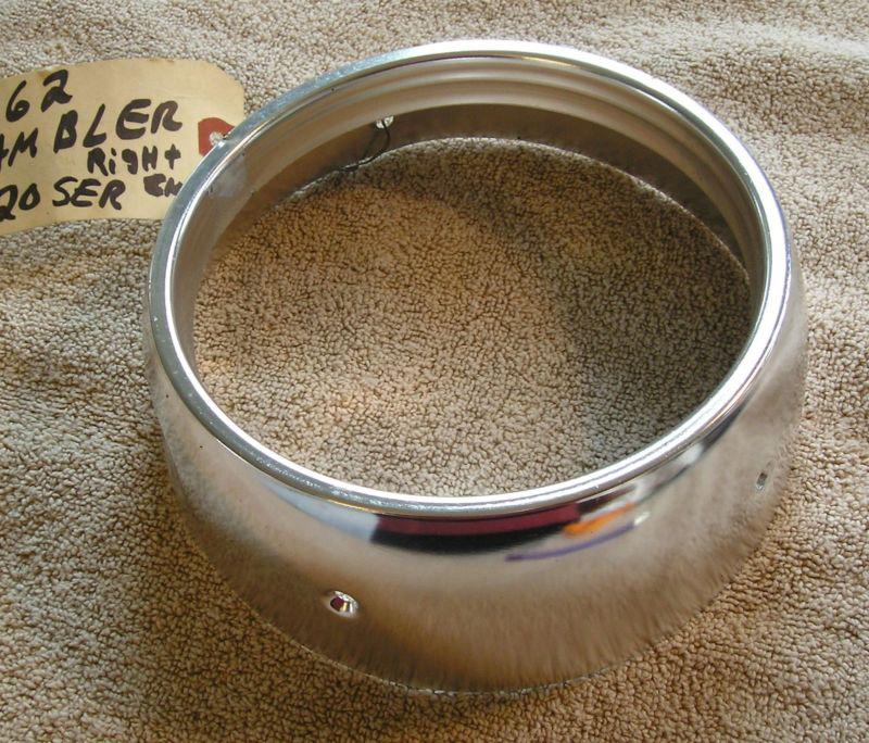 Purchase 1961 1962 AMC Rambler Classic NOS Right Inner headlight trim ...