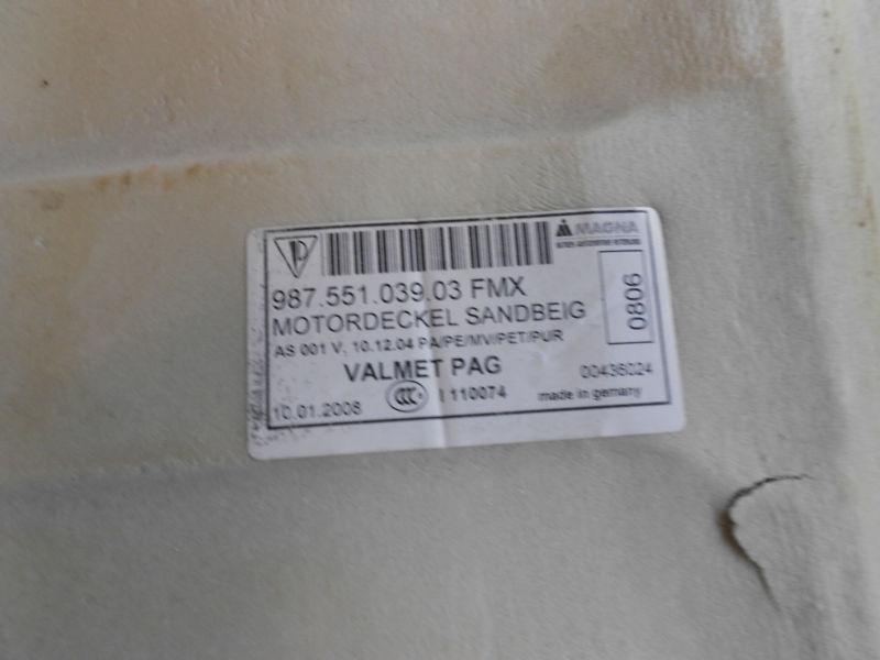 Purchase Porsche Boxster 987 engine cover carpet sand beige OEM ...