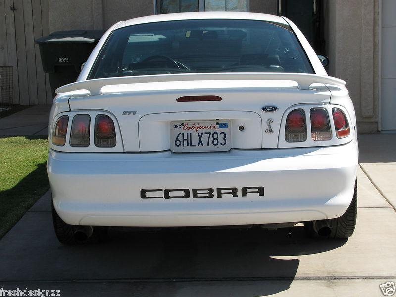 Purchase Ford Mustang Cobra Rear Bumper Decals 96 97 98 in eBay, CA ...