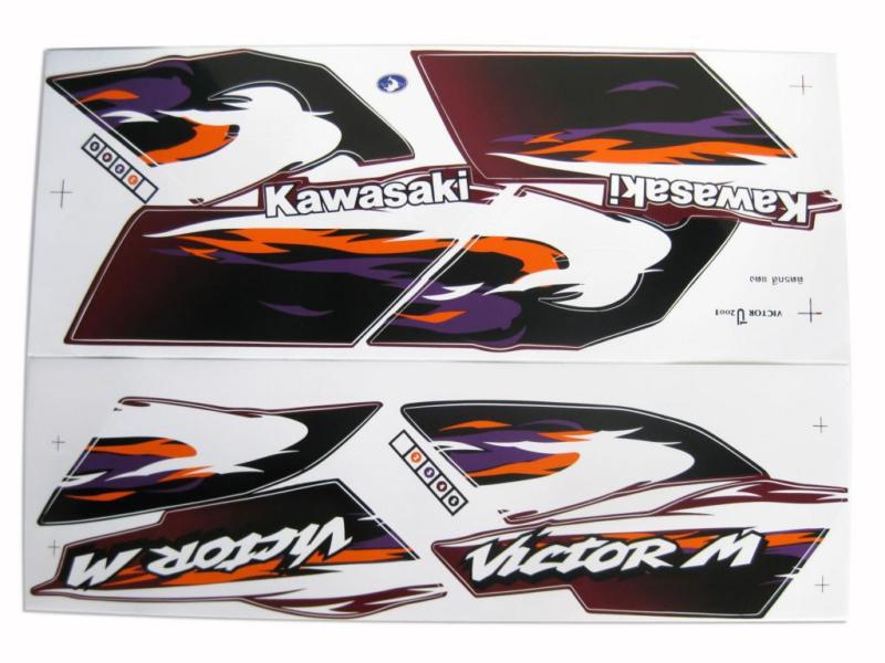Purchase KAWASAKI VICTOR-M 150 2001 BODY PLASTIC STICKER SET " RED" in ...