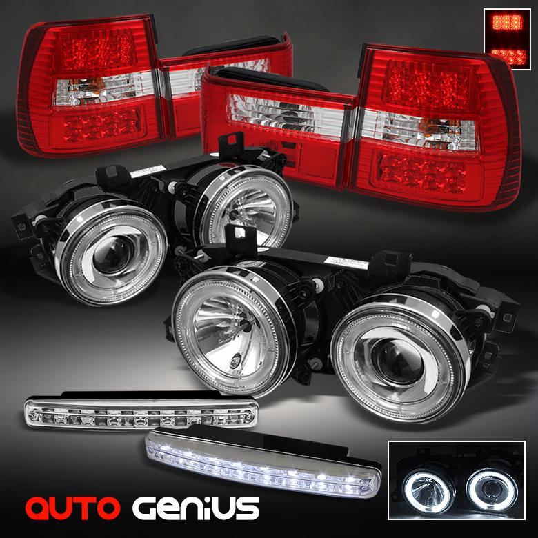 Purchase 89-94 E34 5-SERIES CHROME PROJECTOR HEADLIGHTS + RED CLEAR LED ...
