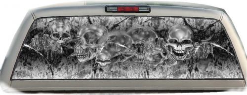 Buy Skull Skulls #01 Rear Window Vehicle Graphic Tint Truck Stickers ...