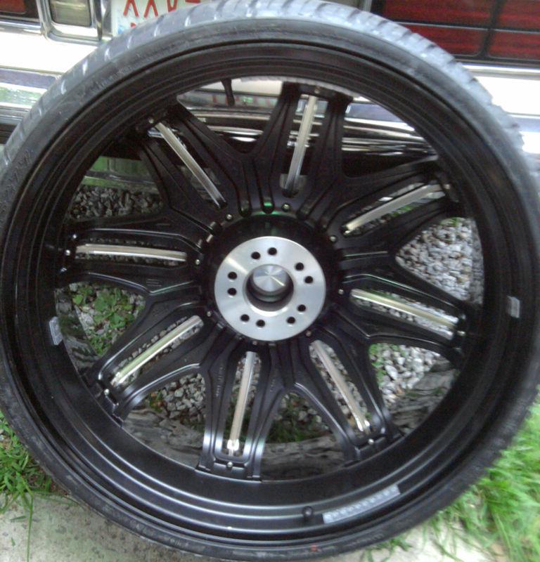 Buy 28 DUB rims Tires doggy style wheels Black Chrome Big Small Chevy ...