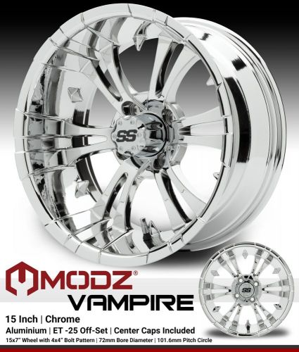 Buy MODZ 15" Vampire Chrome Golf Cart Wheels / Rims and Tires 23x10.00 ...