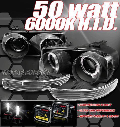 Buy 1998-2001 ACURA INTEGRA HALO BLACK PROJECTOR HEAD LIGHT+BUMPER+50W ...