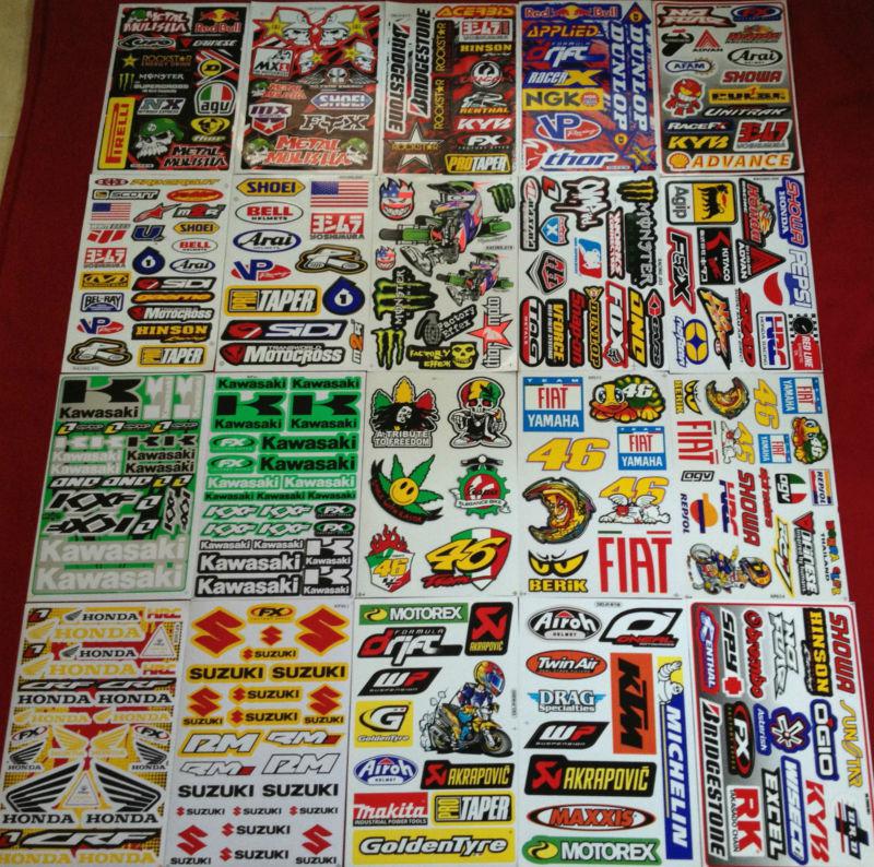 Buy set 20 sheets MOTO-GP Motocross ATV Graphic Racing Sticker Decals# ...
