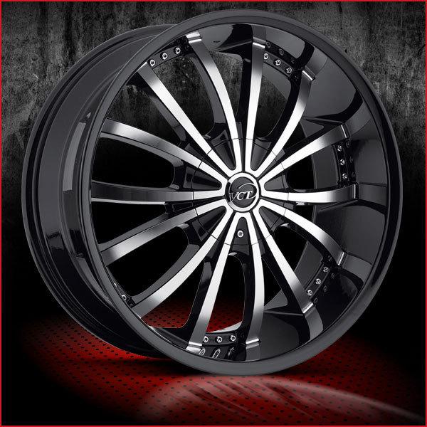Buy 20" 22" 24" 26" VCT Mancini Black Mach Wheels Rims Dodge Charger ...