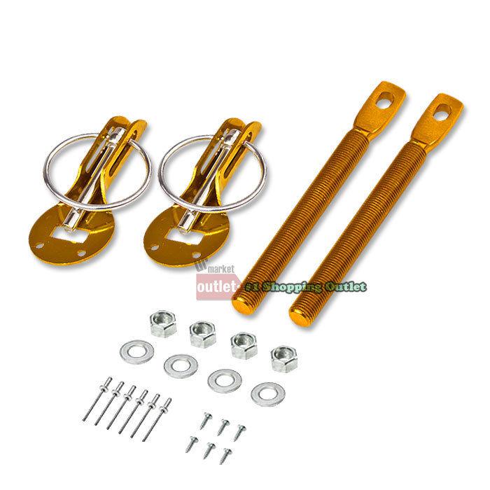 Find GOLD Universal Security Aluminum Speed Car Racing Hood Pins Lock ...
