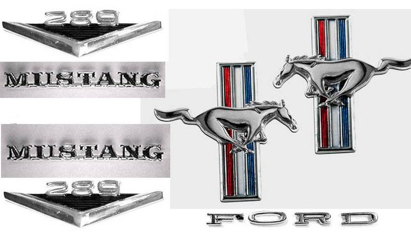 Find NEW 1964-1966 Ford Mustang V8 289 Emblem Kit Running Horse Script ...