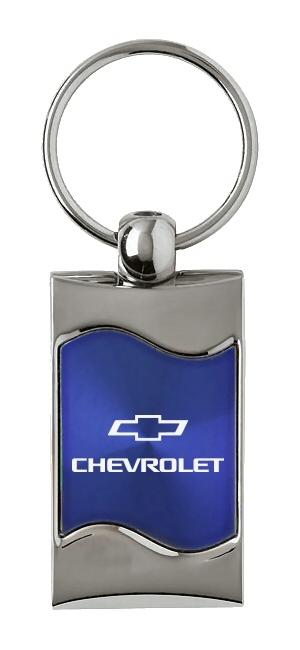 Find Chevrolet Blue Rectangular Wave Metal Key Chain Ring Tag Key Fob ...