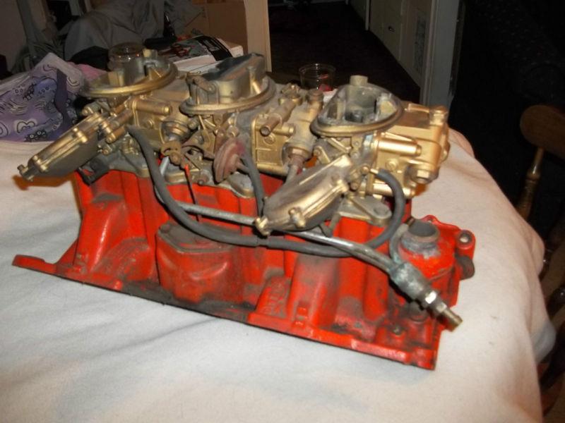 Sell original aar cuda 340 six pack intake, carbs in Olean, New York ...