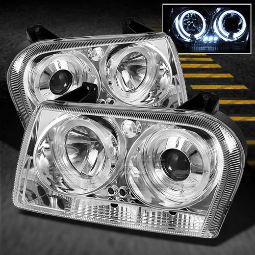 Sell 05-08 CHRYSLER 300 DUAL HALO PROJECTOR LED HEADLIGHTS LIGHTS LAMPS ...