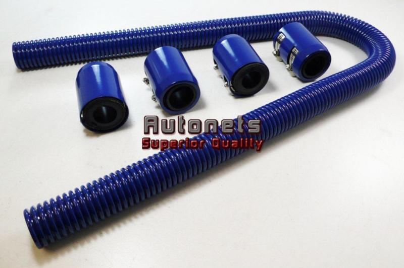 Sell 48" Blue Stainless Steel Radiator Hose Kit Universal Fit Hot Rod ...
