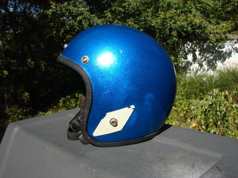 Sell VINTAGE BLUE METAL FLAKE HELMET,SIZE S, AMA APPROVED GROUP 1 :FREE ...