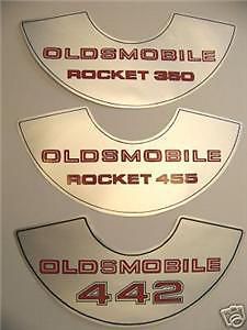 Buy Olds 442 Rocket 350 or 455 air cleaner decal 69 70 71 72 Cutlass ...