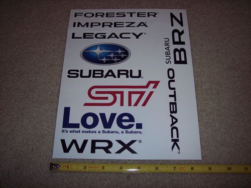 Buy Subaru Sticker Sheet Outback Forester Impreza Legacy WRX BRZ STI ...