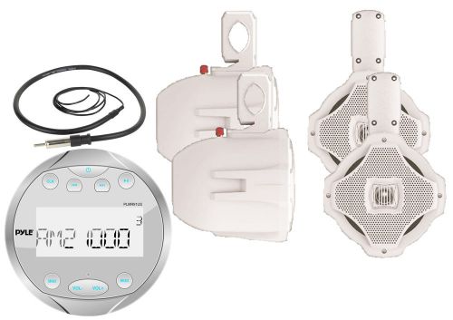 Buy Pyle Marine Bluetooth AUX Mp3 Round Radio,Antenna, 6.5"Marine ...