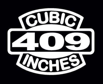 Buy 2 V8 409 CUBIC INCHES ENGINE DECAL SET 409 CI BBC EMBLEM STICKERS ...