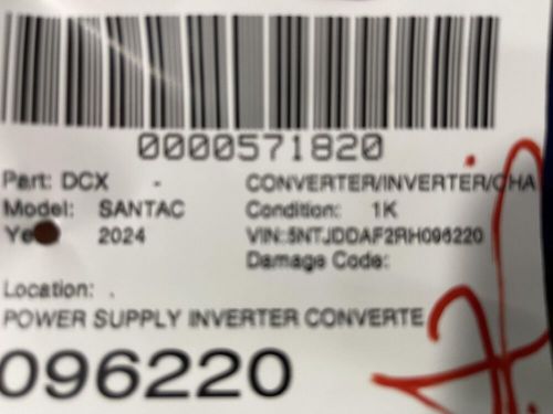 Buy 2022-2024 HYUNDAI SANTA CRUZ POWER SUPPLY INVERTER CONVERTER UNIT ...