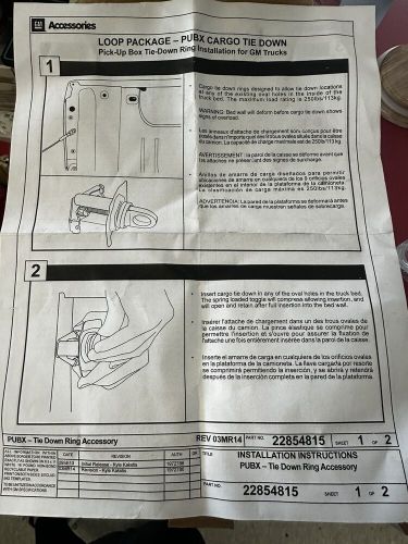 Buy SET OF 4 Gm Truck Bed Cargo tie Down Loop Kit 22854815 in Columbus ...