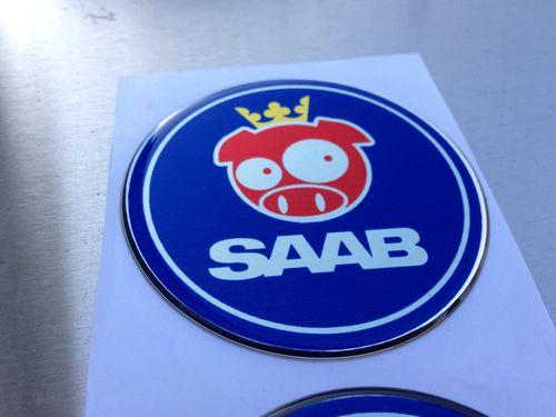Buy SAAB Blue Rally Pig Emblem decal 9-2X Hood Trunk 2.5"/63.5mm US ...