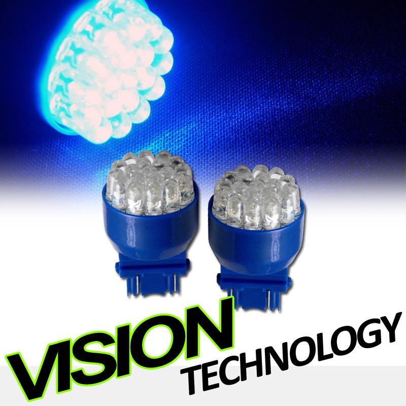 Purchase 2pc Blue 3157 Dual Contact 19x LED Stop/Brake Tail Light Bulbs ...