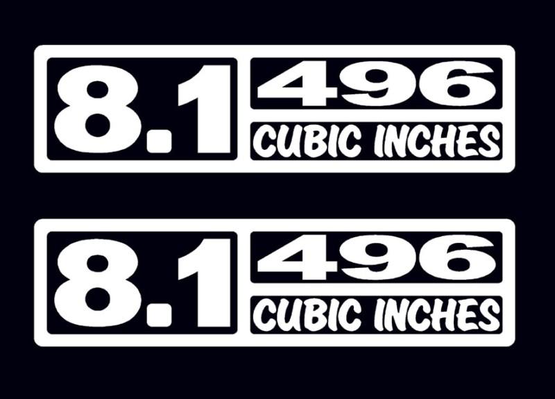 Purchase 2 V8 8.1 LITER / 496 CUBIC INCHES DECAL SET EMBLEM WINDOW ...